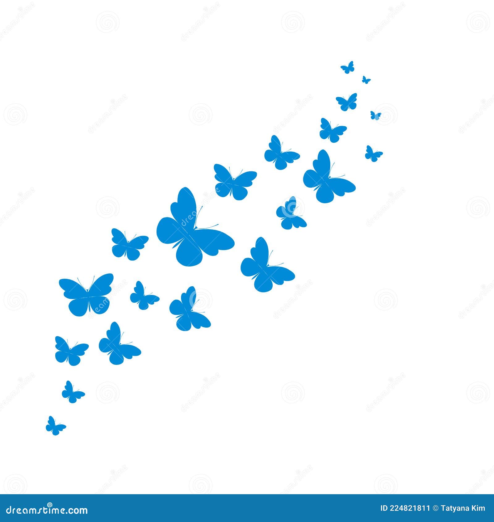 A Flock of Flying Butterflies. Decoration for a Postcard, Packaging ...