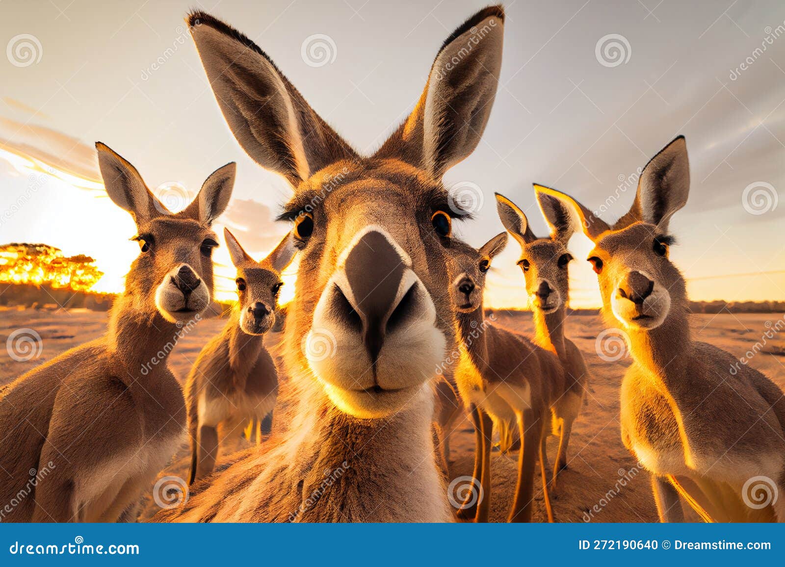 A Flock of Kangaroos Taking a Selfie. AI Generated Stock Photo - Image ...