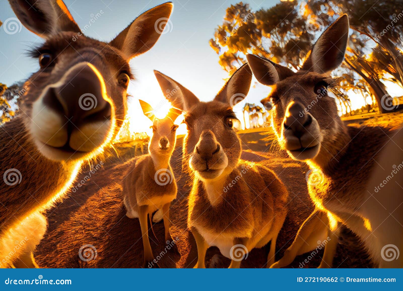 A Flock of Kangaroos Taking a Selfie. AI Generated Stock Photo - Image ...