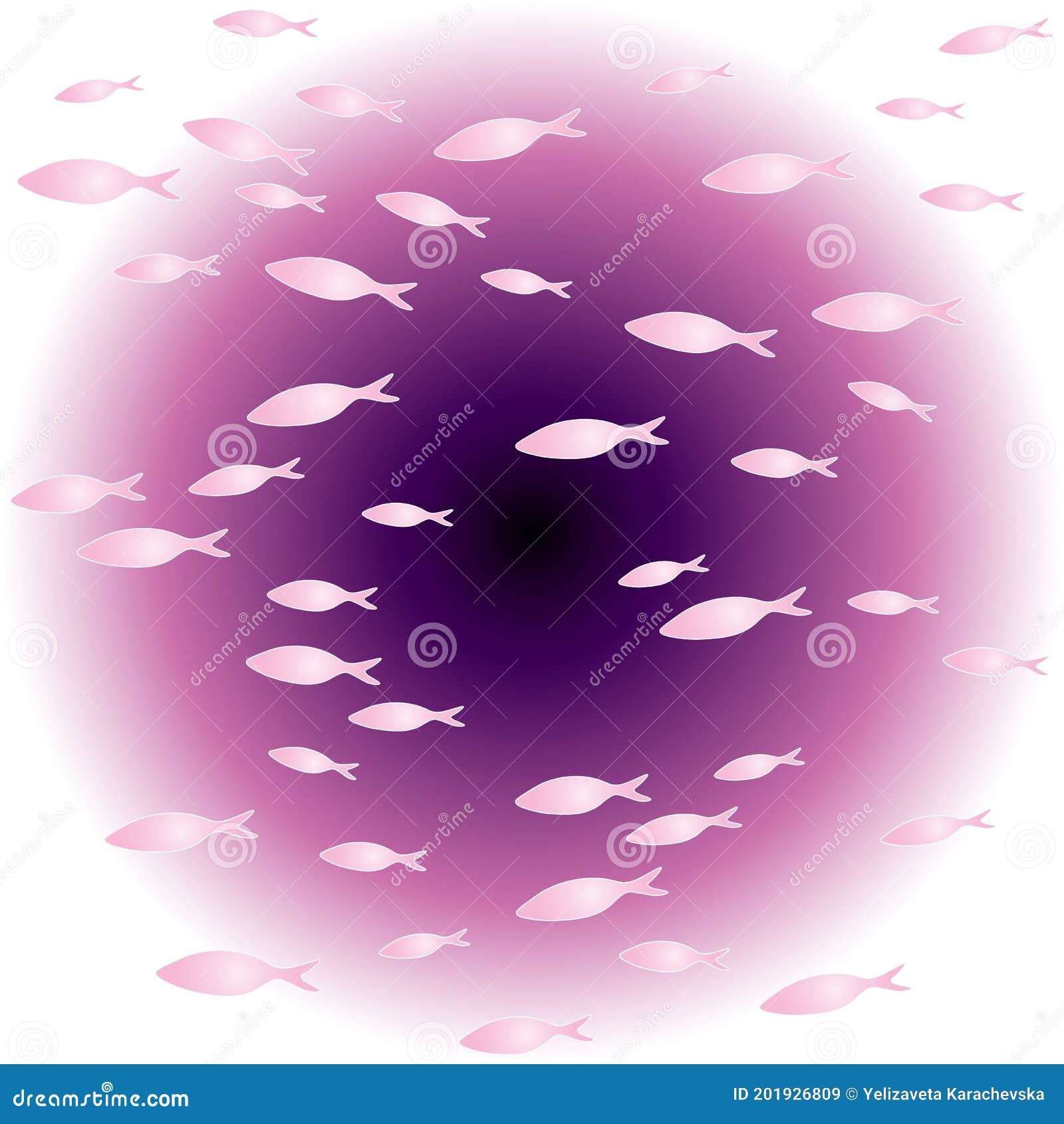 A Flock of Pink Fish on a Round Gradient Seamless Pattern Stock Vector ...