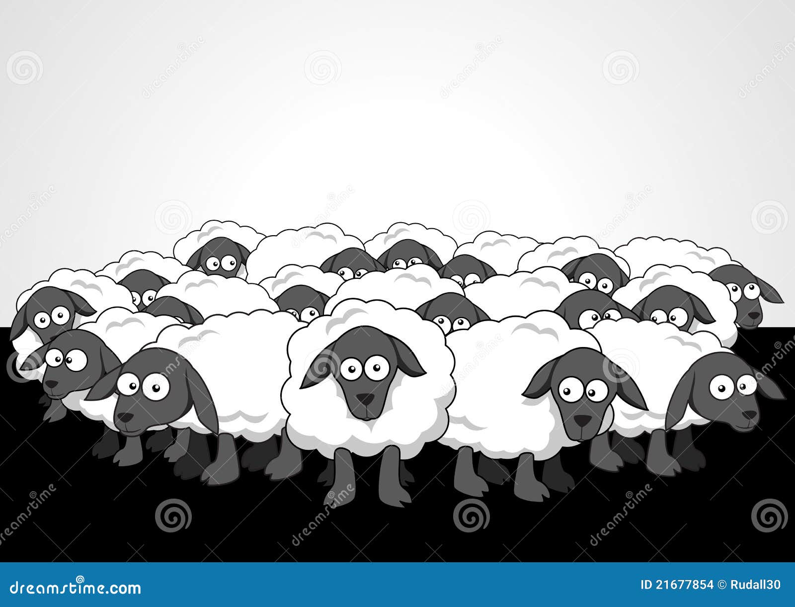 Flock of Sheep stock vector. Illustration of drawing - 21677854
