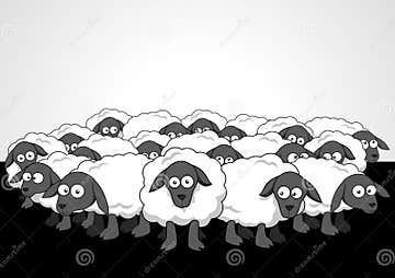 Flock of Sheep stock vector. Illustration of drawing - 21677854