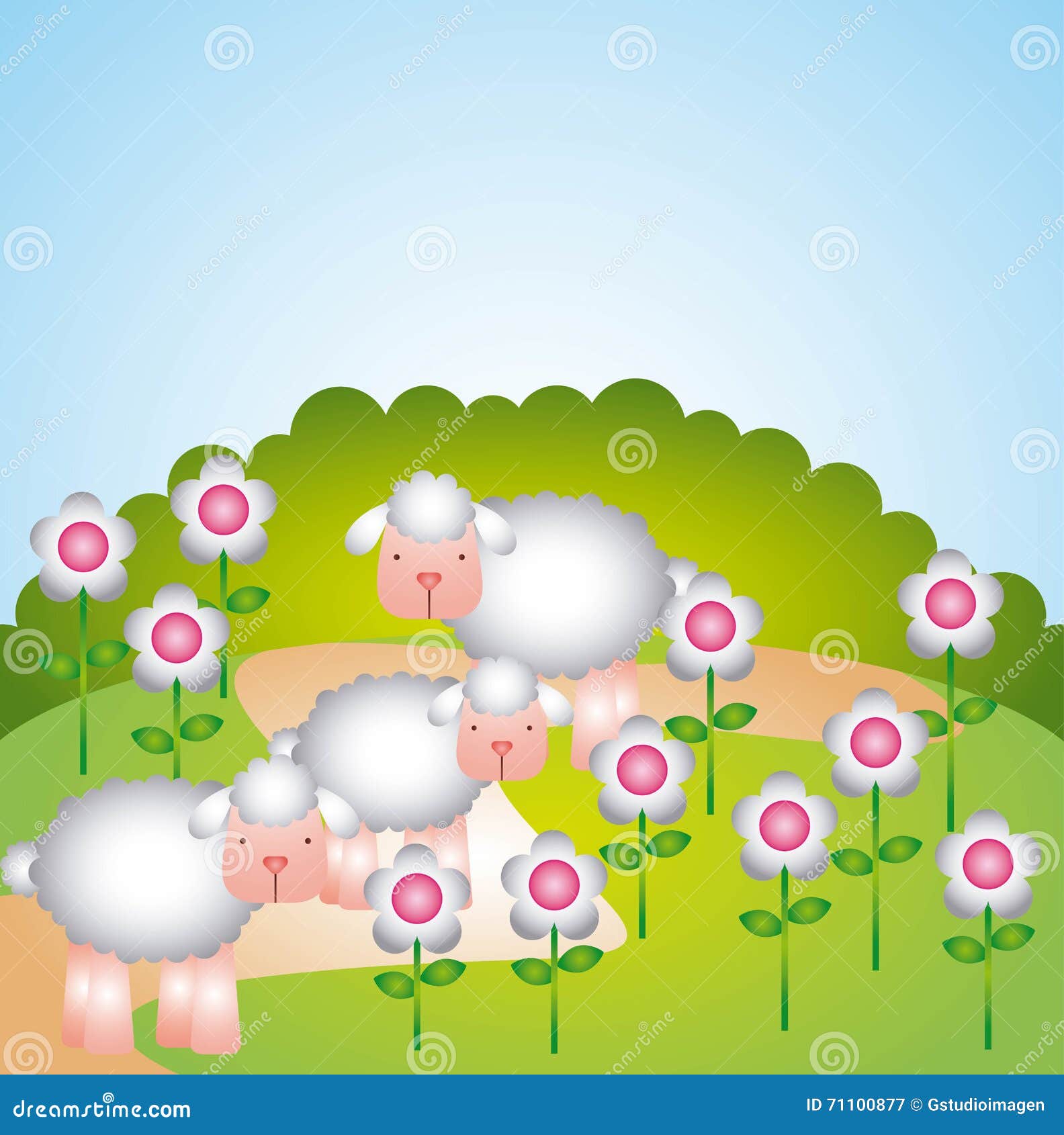 Flock of sheep design stock illustration. Illustration of pattern ...
