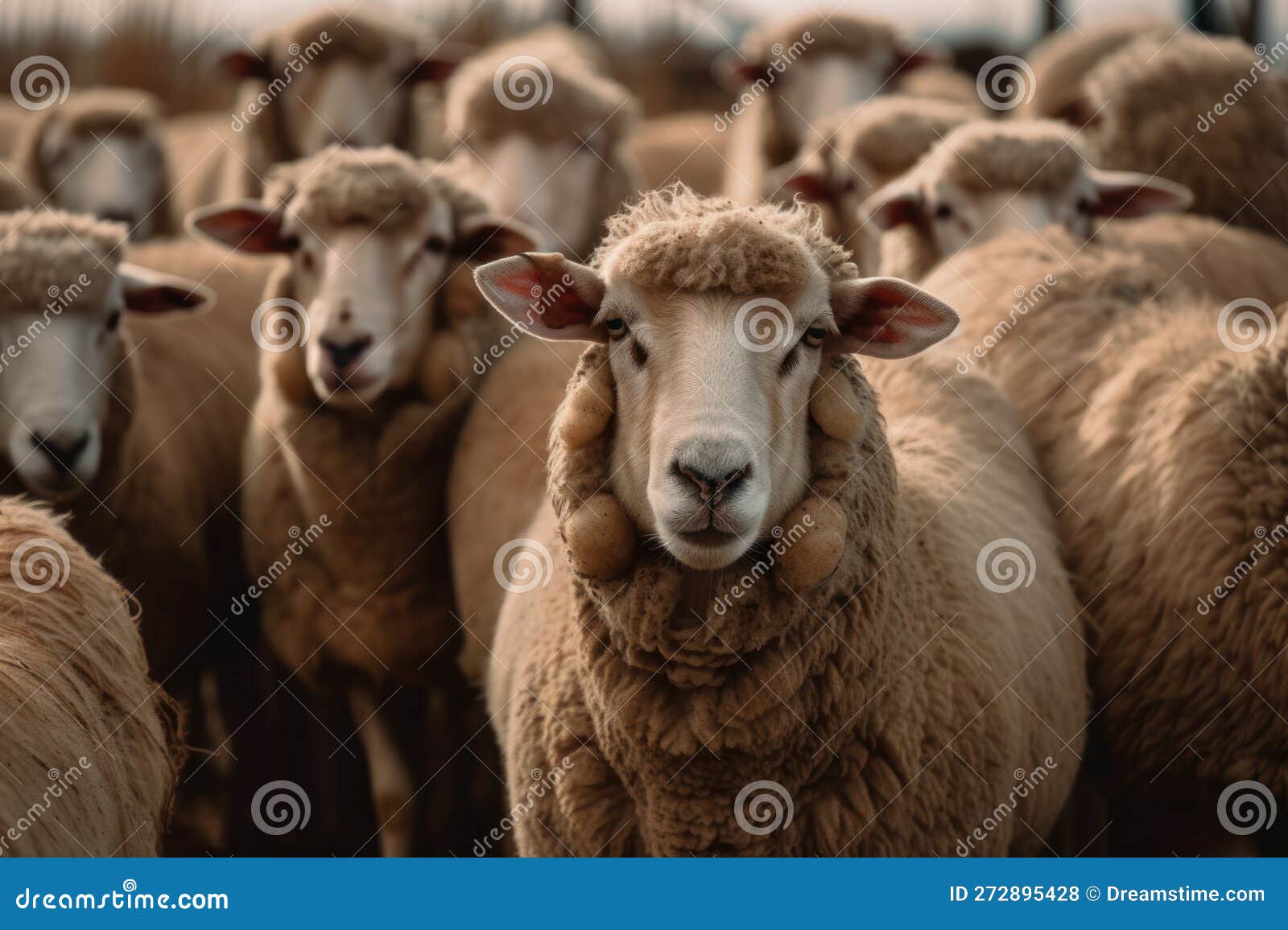 Flock of Sheep Farm Animals Generative AI Stock Illustration ...