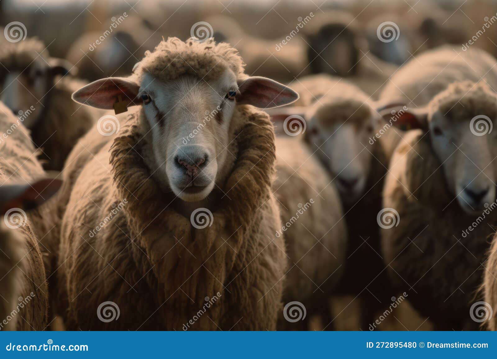 Flock of Sheep Farm Animals Generative AI Stock Illustration ...