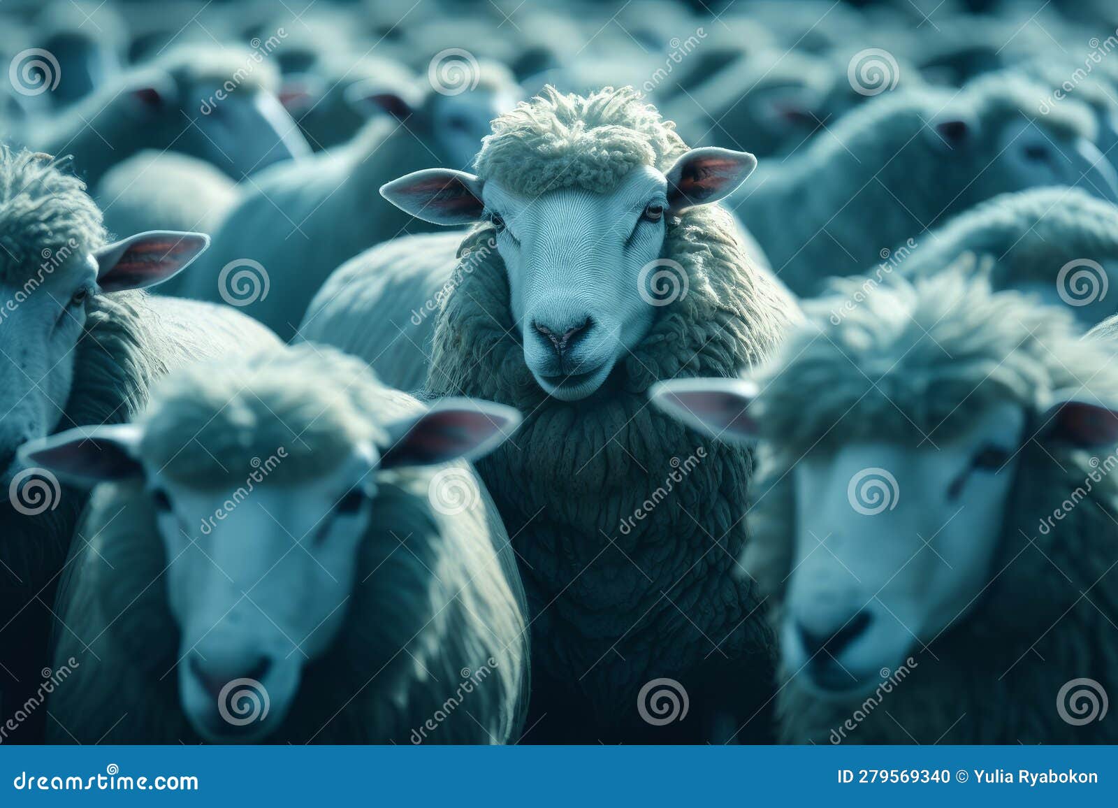 Flock Of Staring Sheep Royalty-Free Stock Image | CartoonDealer.com ...