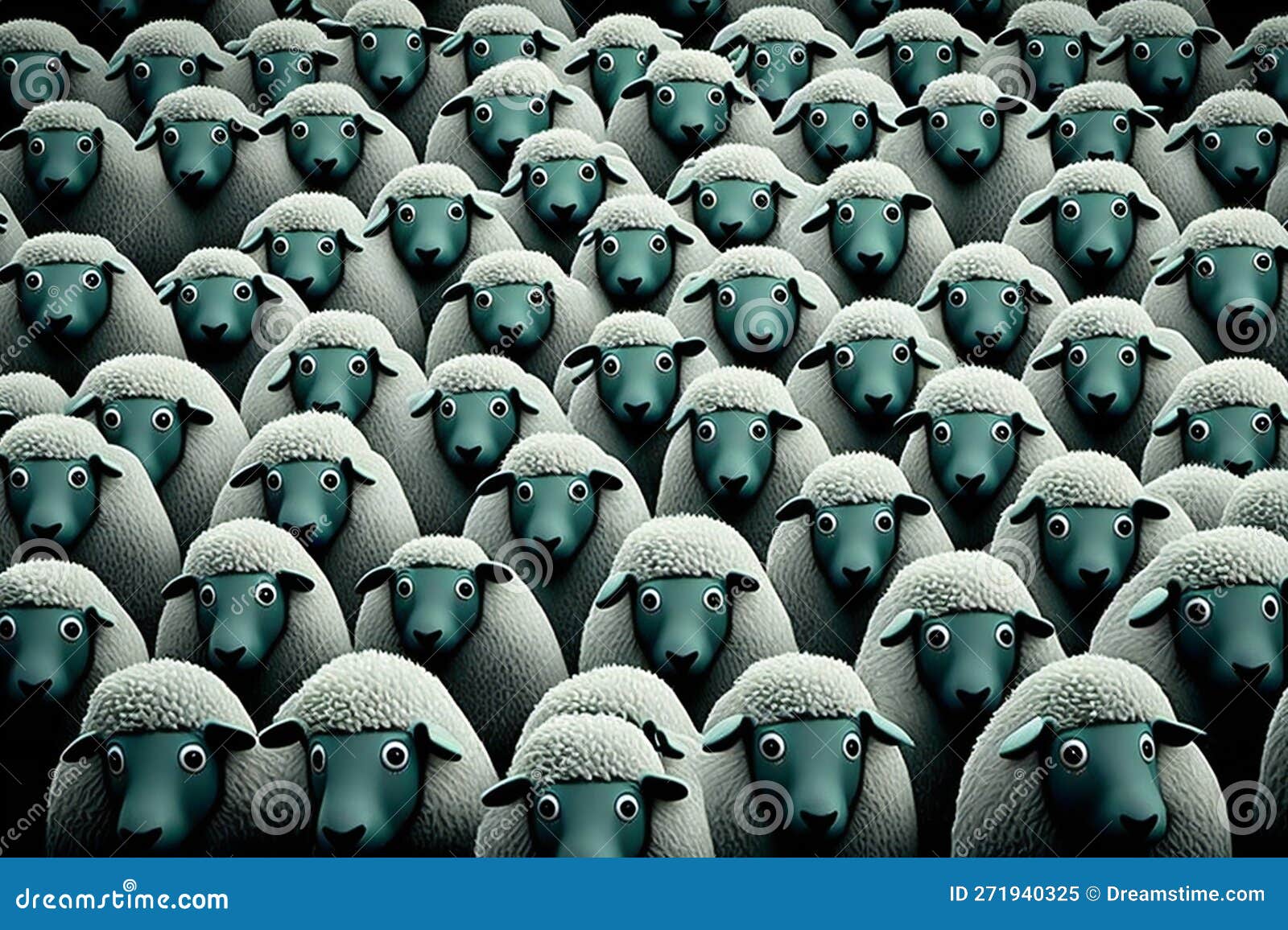 Flock Of Staring Sheep Royalty-Free Stock Image | CartoonDealer.com ...
