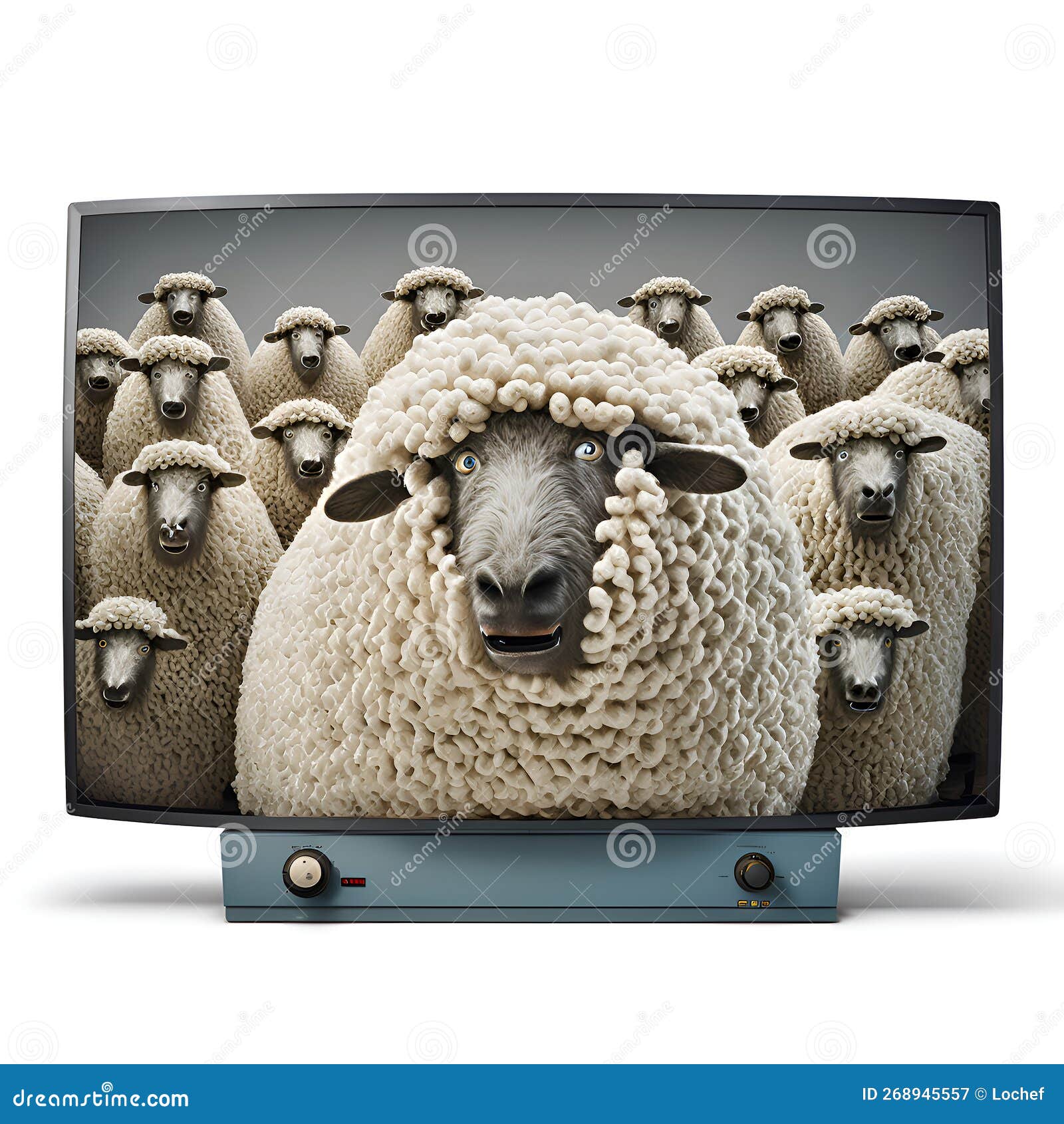A Flock of Sheep is Watching You from the Television Stock Illustration ...