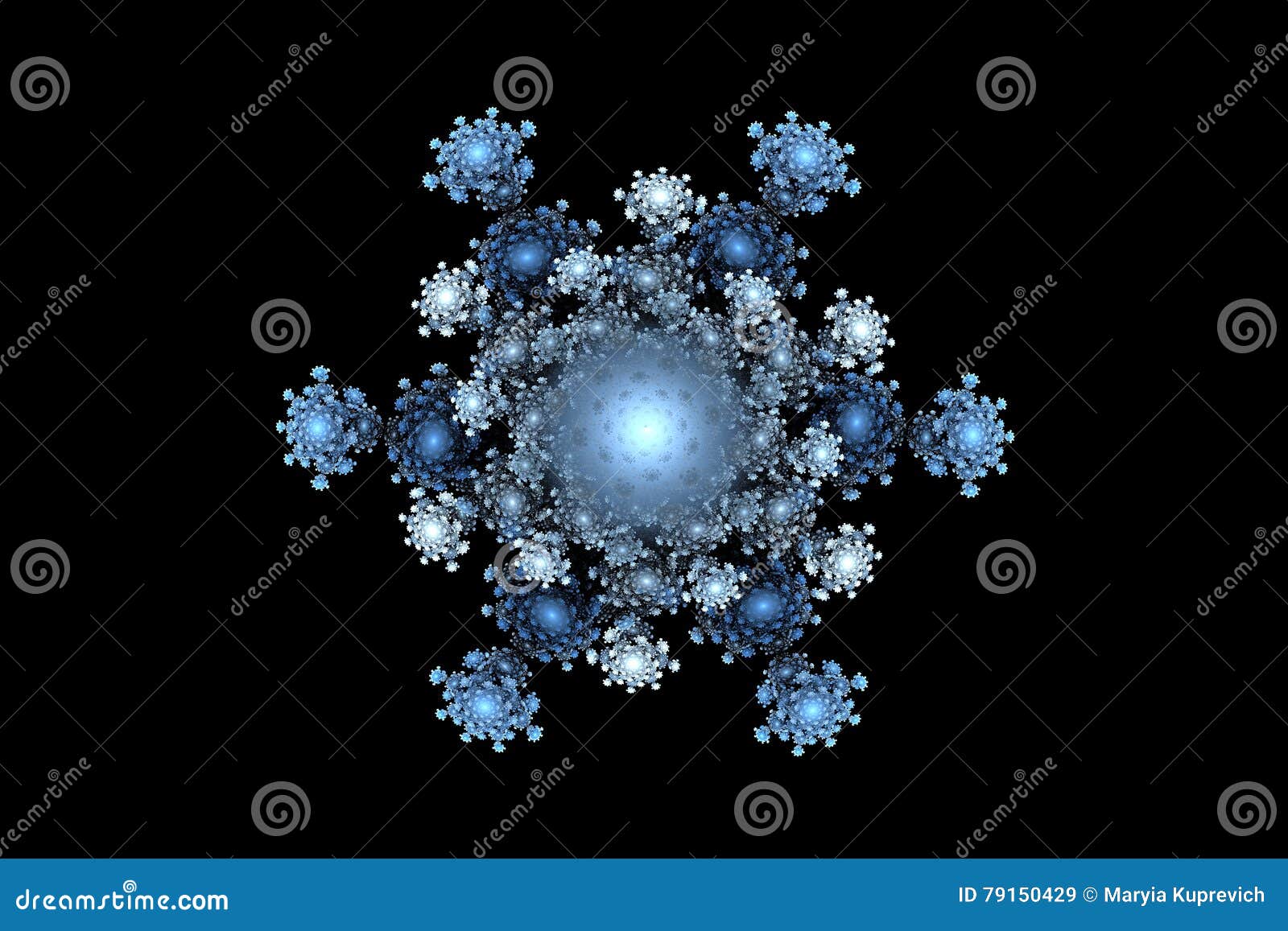 Floco de neve do Fractal ilustração stock. Ilustração de ornamento ...