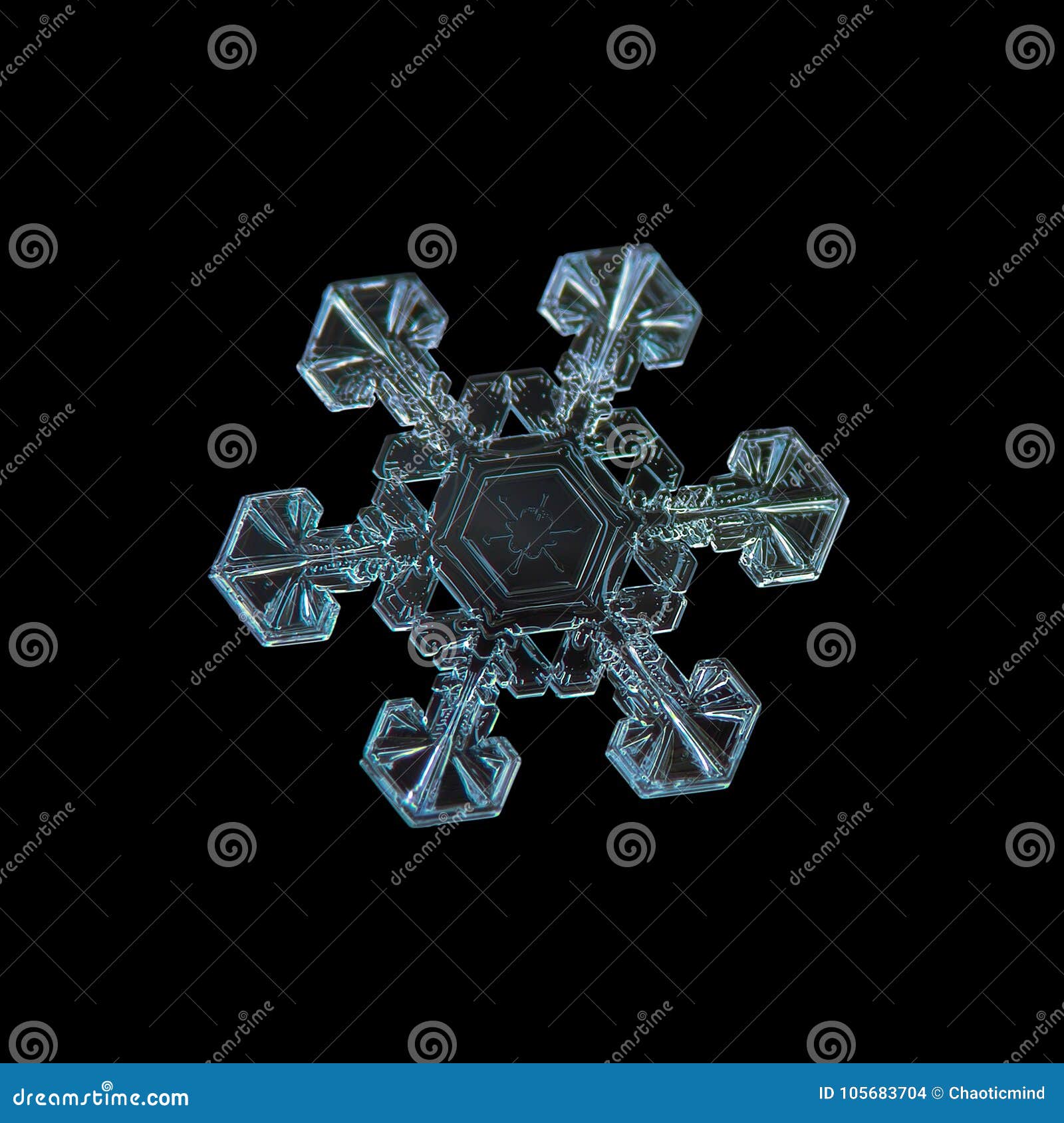 Floco De Neve Real Isolado No Fundo Preto Foto de Stock - Imagem de ...