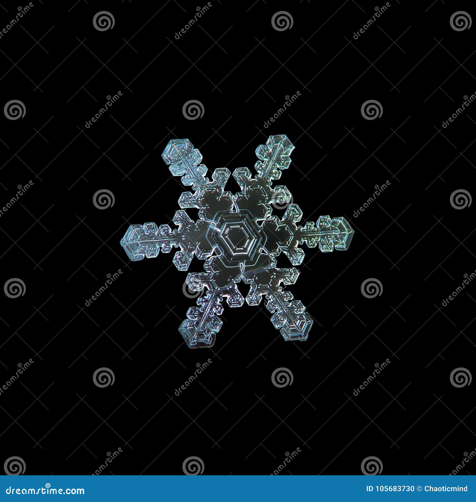 Floco De Neve Real Isolado No Fundo Preto Foto de Stock - Imagem de ...
