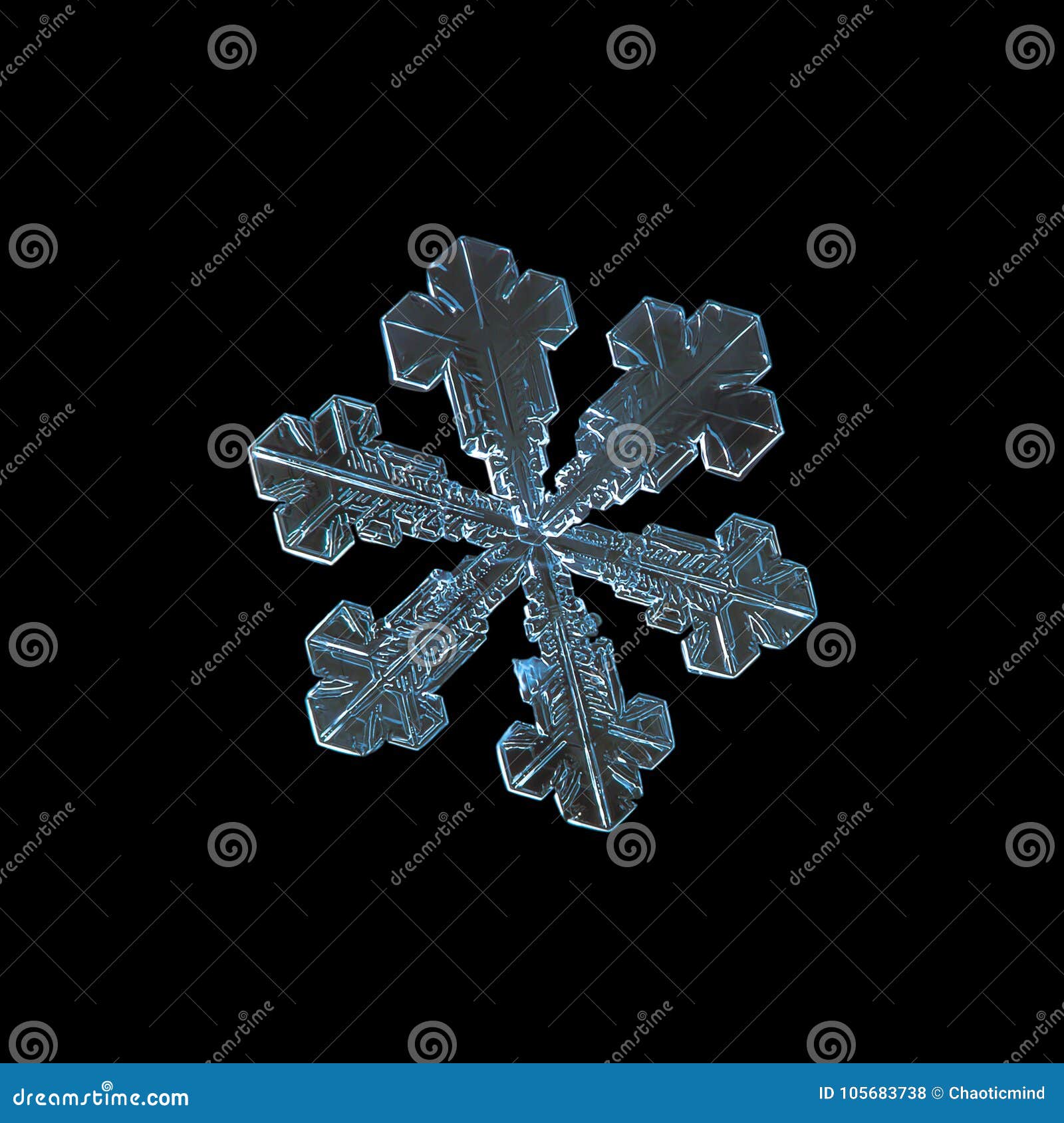 Floco De Neve Real Isolado No Fundo Preto Foto de Stock - Imagem de ...