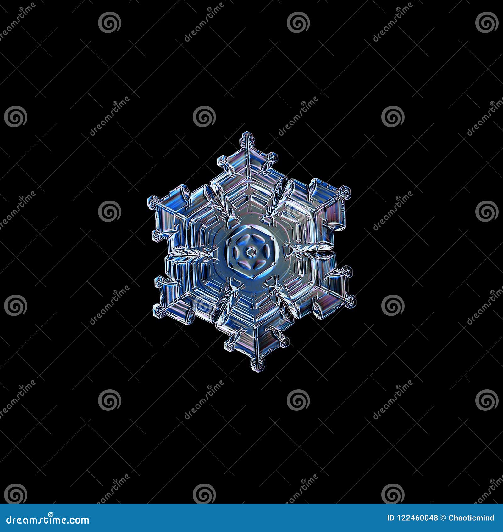 Floco De Neve Real Isolado No Fundo Preto Foto de Stock - Imagem de ...