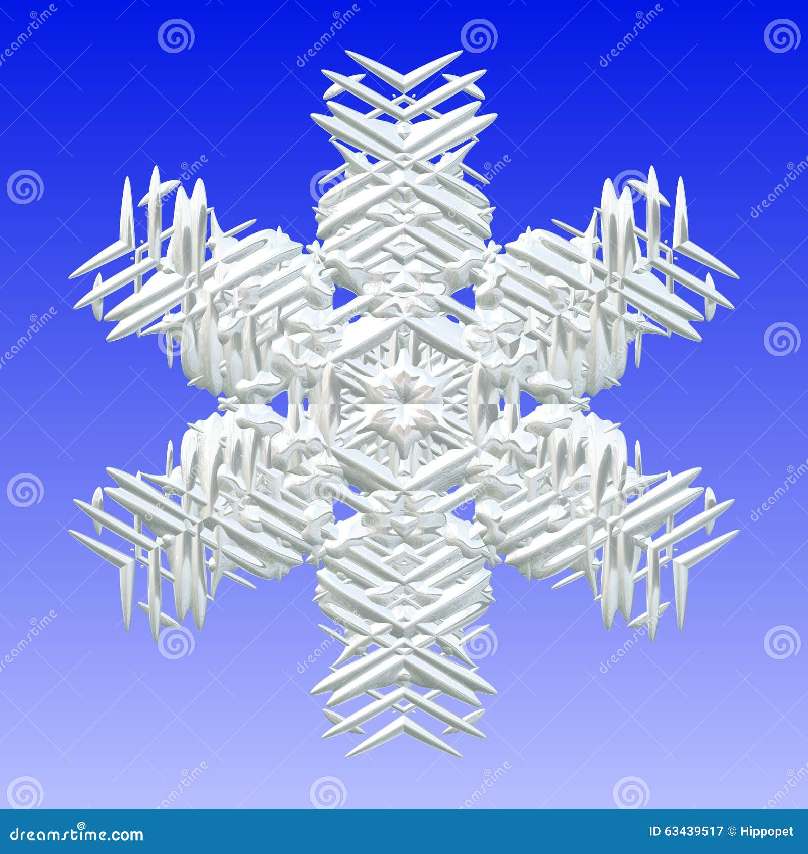 Flocon De Neige Blanc Sur Le Fond Bleu Illustration Stock ...