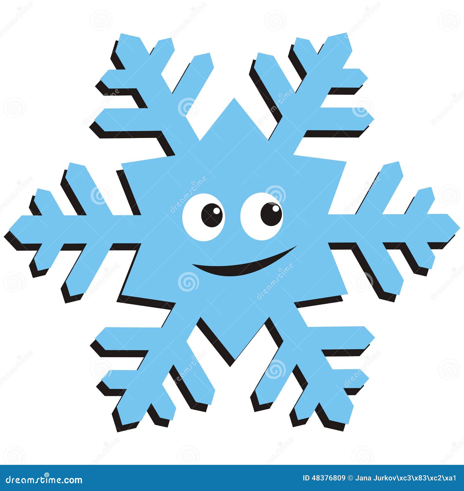 Flocon De Neige Heureux Illustration de Vecteur - Image: 48376809