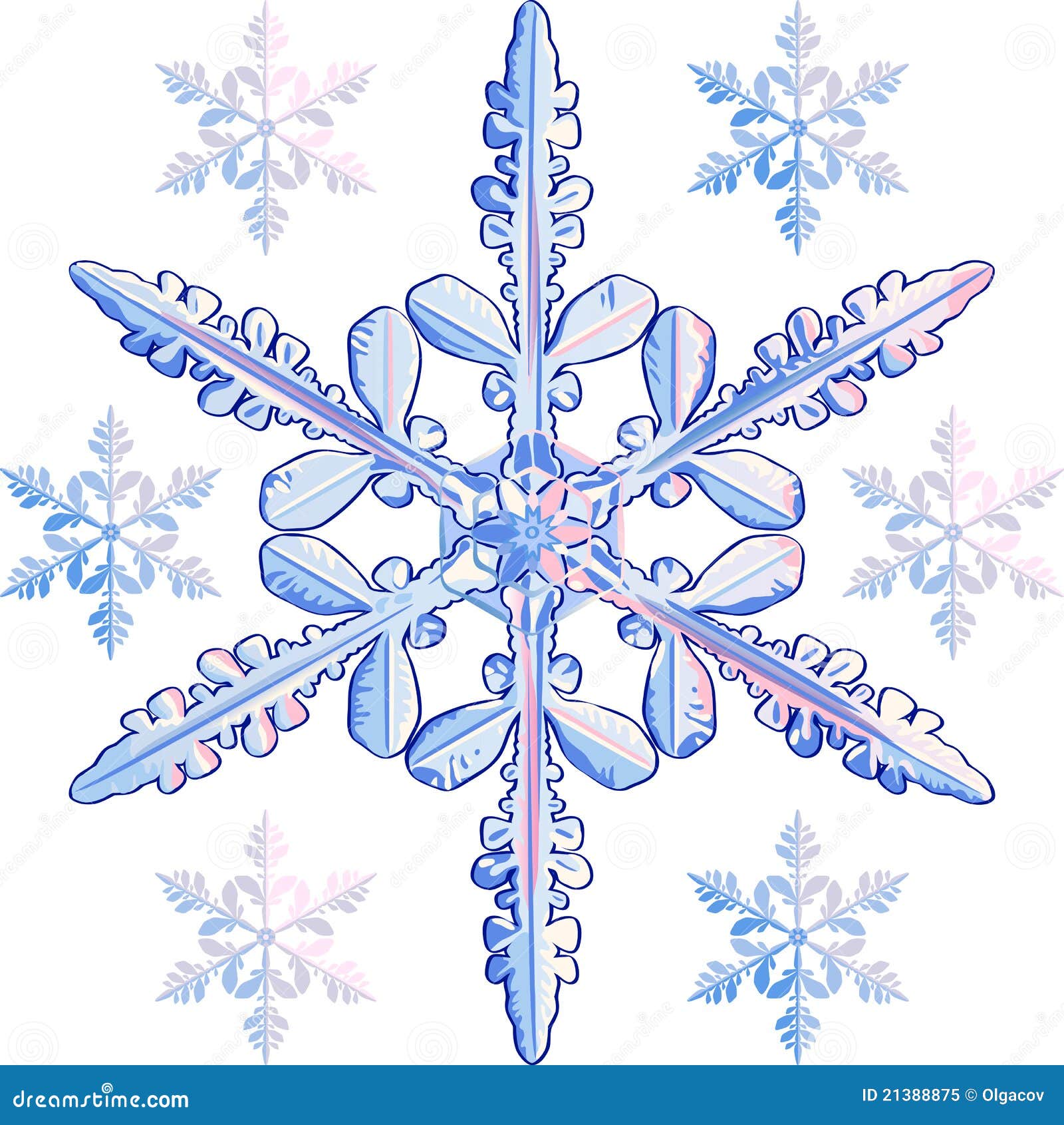 Flocon De Neige Transparent De Vecteur Illustration de Vecteur ...