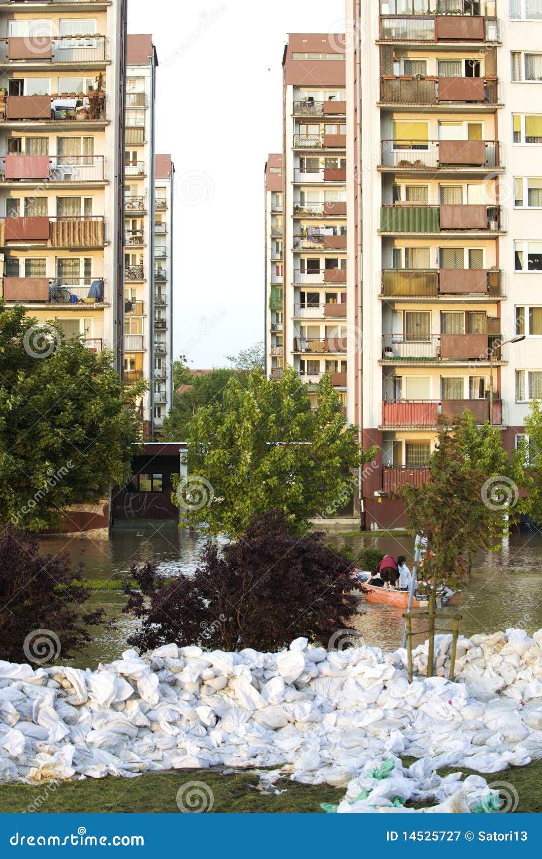 Flood in the city stock image. Image of flooding, dolnoslaskie - 14525727