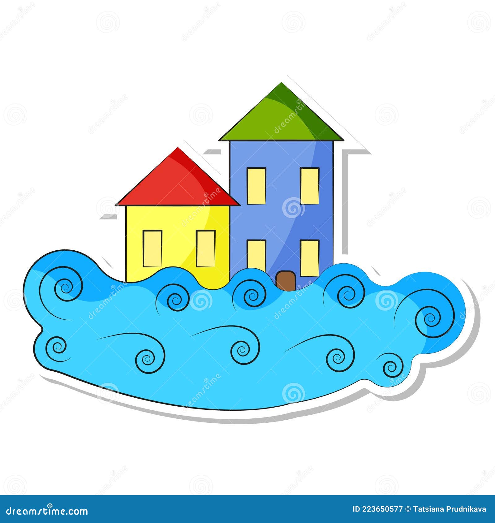 Flood in the City Ecological Disaster Stock Vector - Illustration of ...