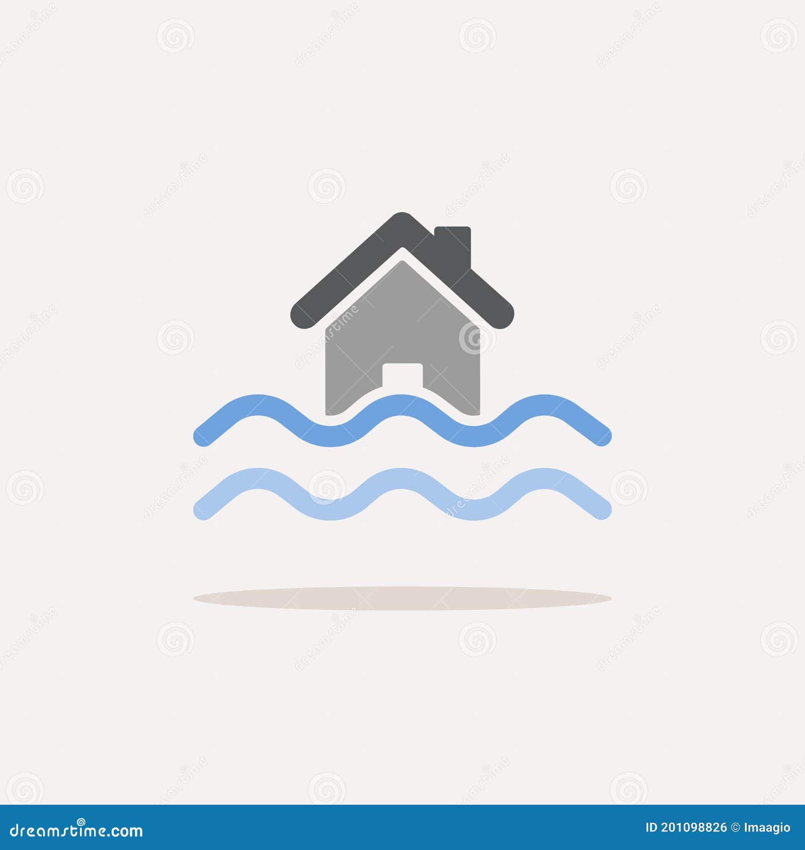 Flood Color Line Icon. An Overflow Of Water That Submerges Land That Is ...