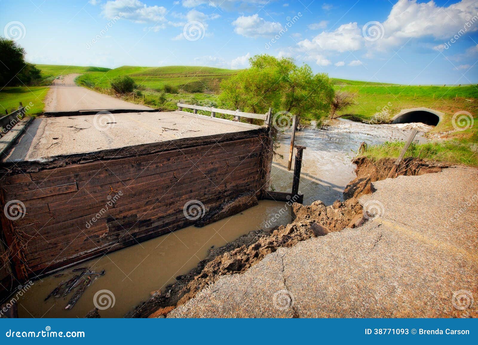 Flood Damaged Road Royalty-Free Stock Photography | CartoonDealer.com ...