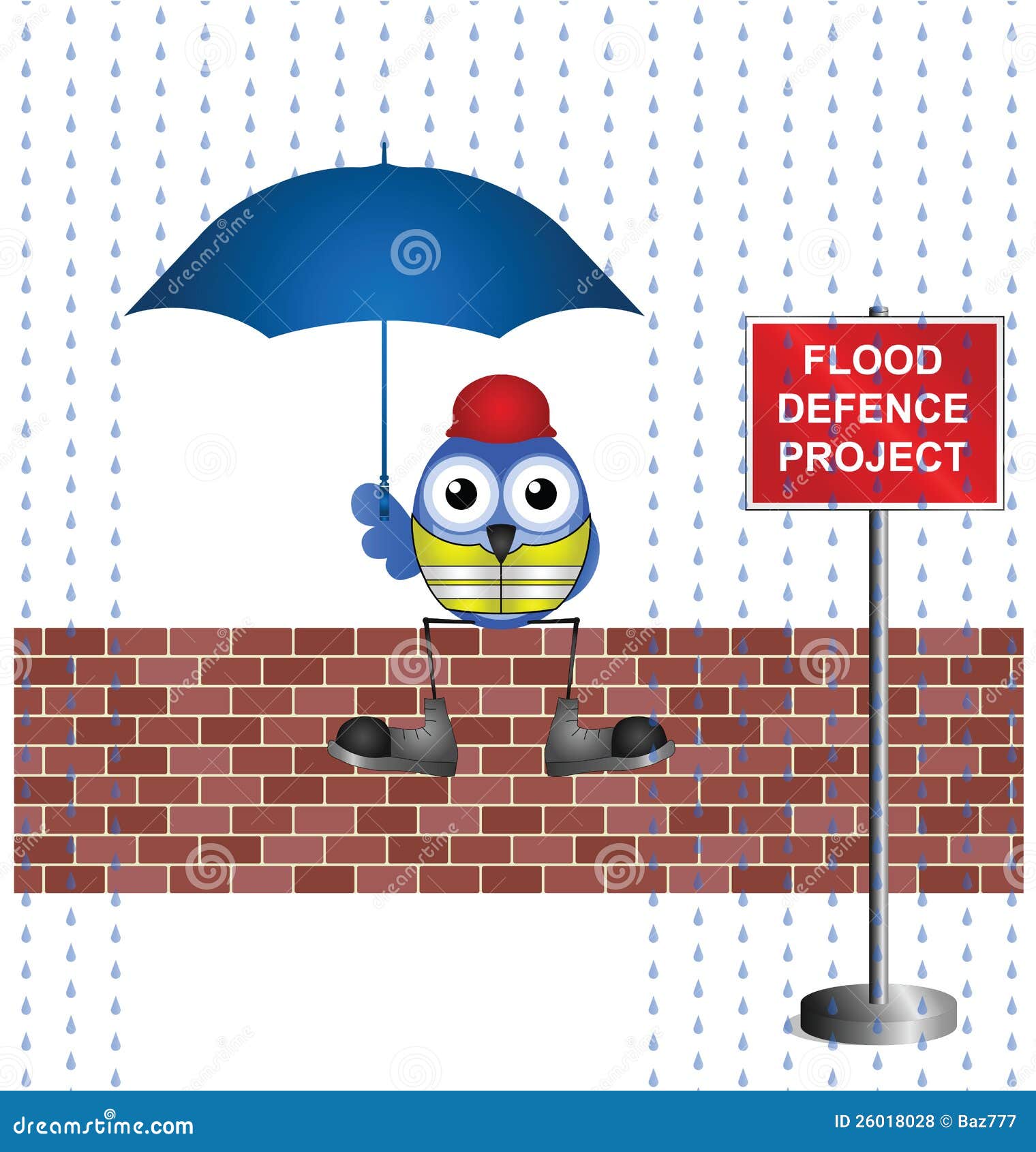 Flood defence stock vector. Illustration of construction - 26018028