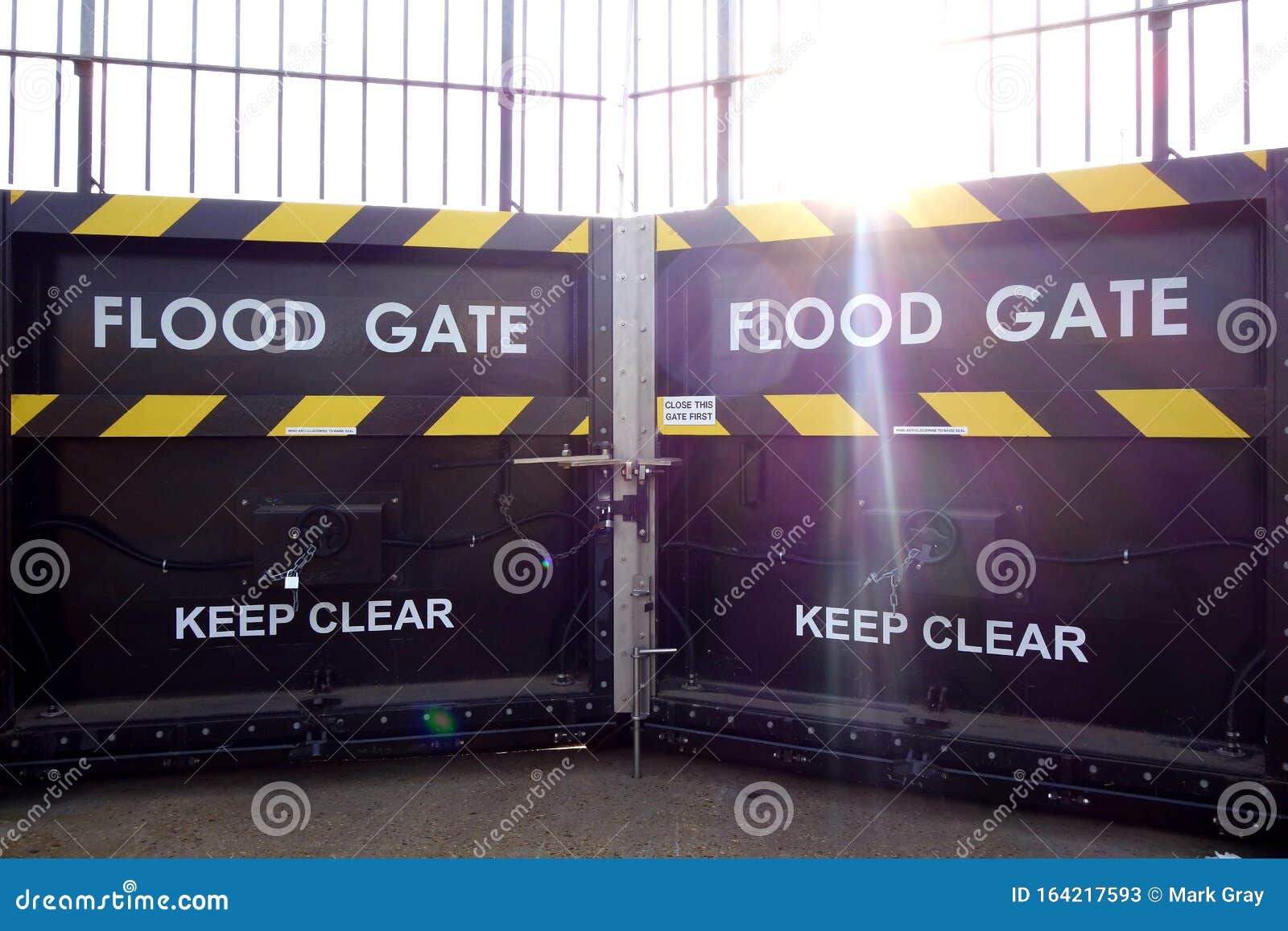 Flood Defence Gates stock image. Image of protection - 164217593