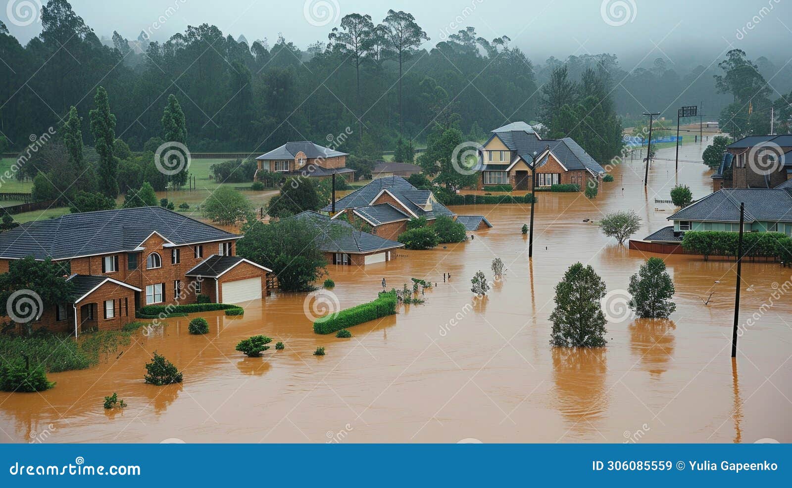 Flood Devastation: Floodwaters Submerge Homes and Roads, Displacing ...