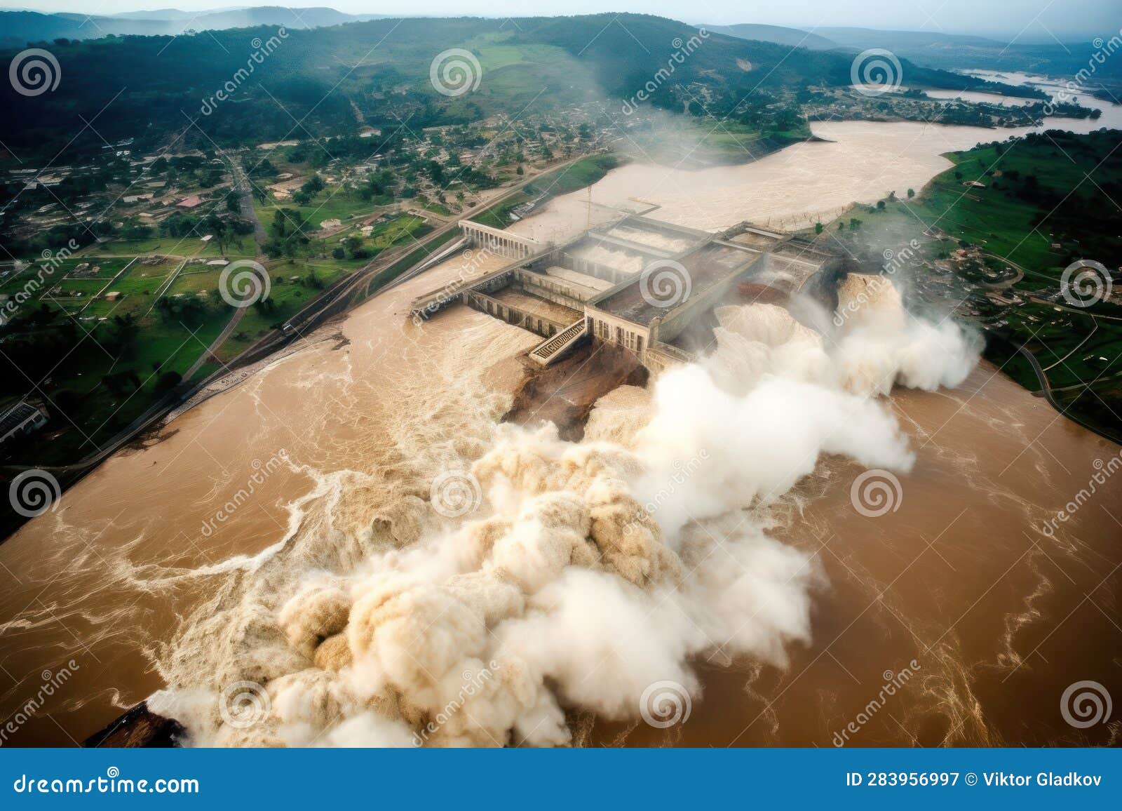 Flood Due To Dam Failure. Generative Ai Stock Image - Image of natural ... Flood Due To Dam Failure. Generative Ai Stock Image - Image of natural ...