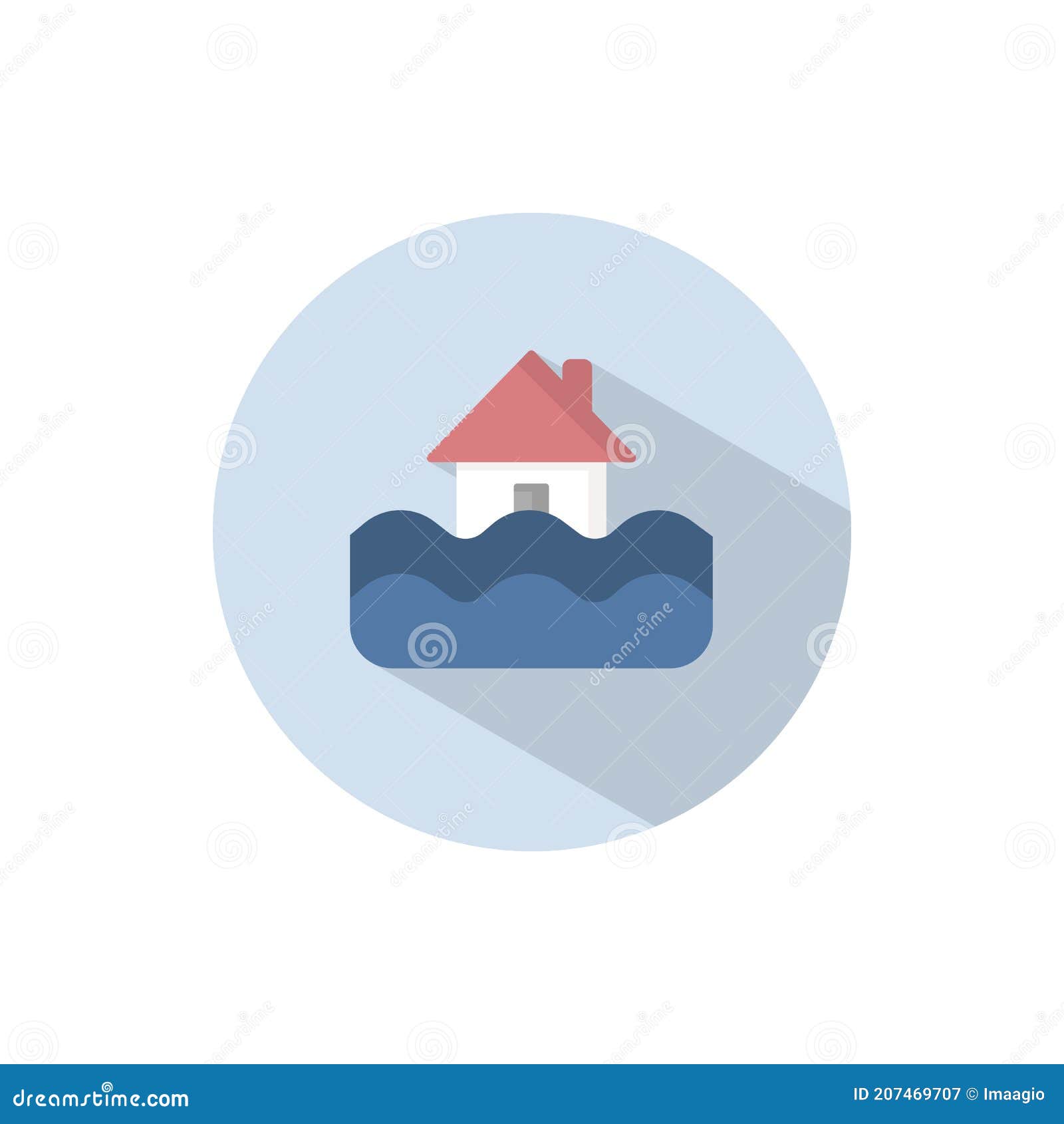 Flood. Flat Icon on a Circle. Weather Vector Illustration Stock Vector ...