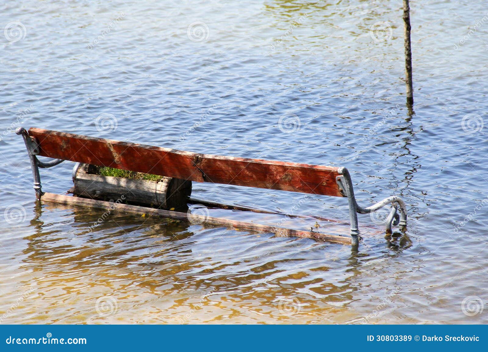 Flood stock image. Image of river, flooded, nature, bench - 30803389