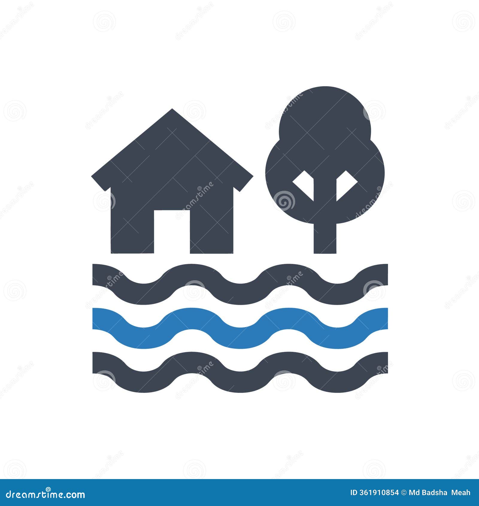 Flood Icon Vector Isolated On White Background, Flood Sign , Disaster ...