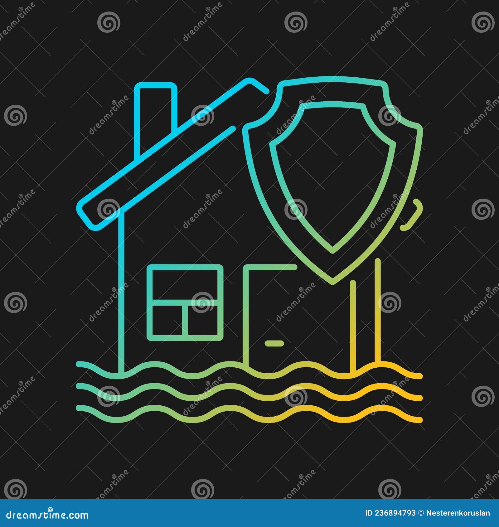 Flood Insurance Gradient Vector Icon for Dark Theme Stock Vector ...