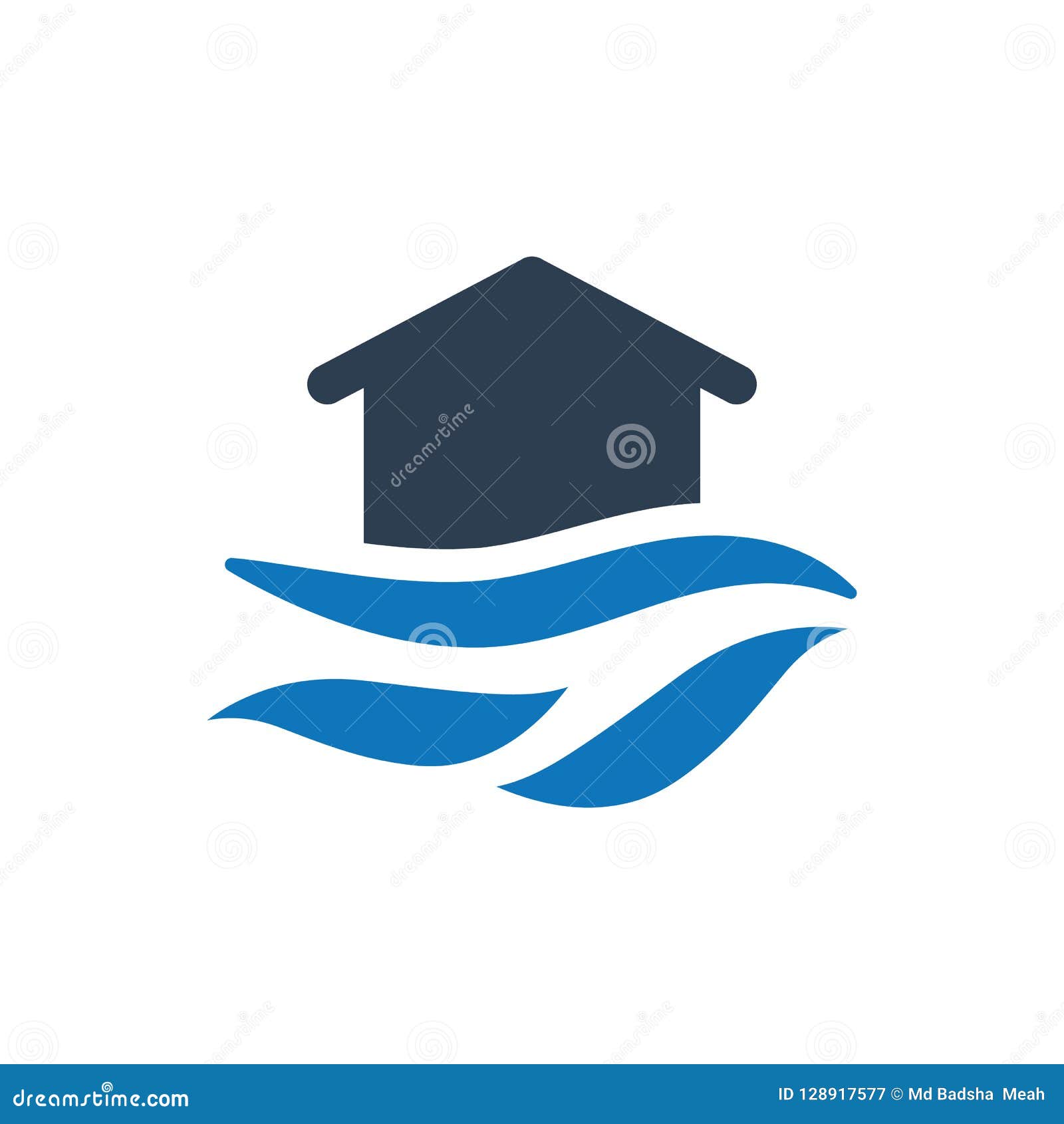 Flood Insurance Icon stock vector. Illustration of disaster - 128917577