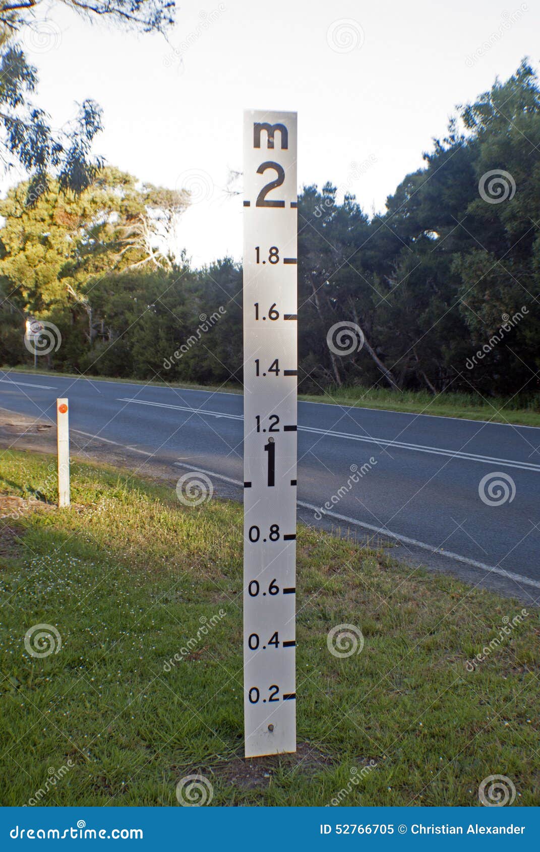 Flood level sign post stock image. Image of gauge, area - 52766705