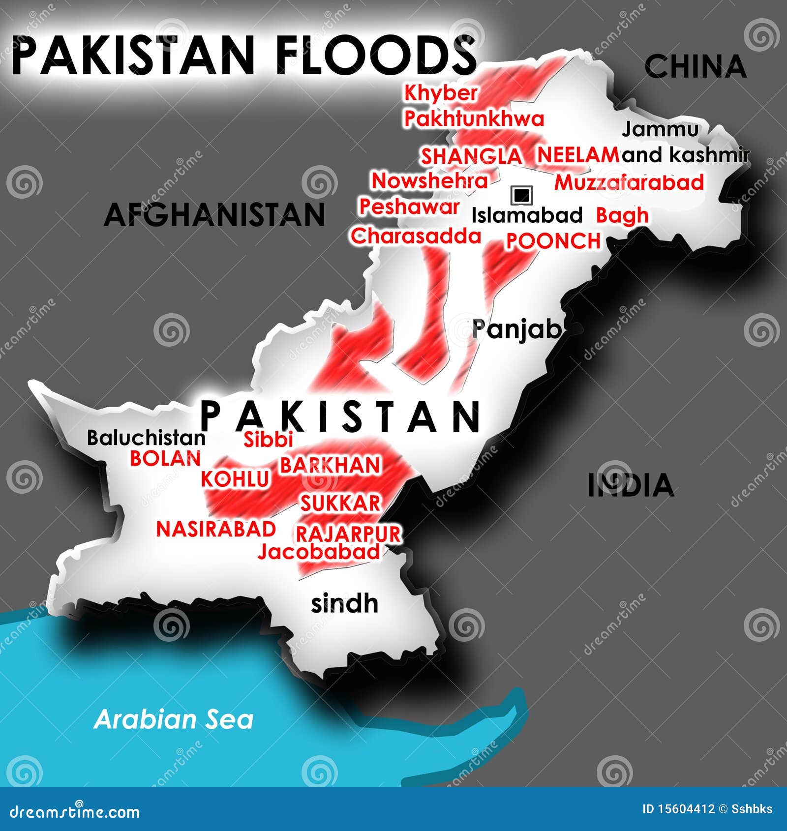 Flood in Pakistan stock illustration. Illustration of karachi - 15604412