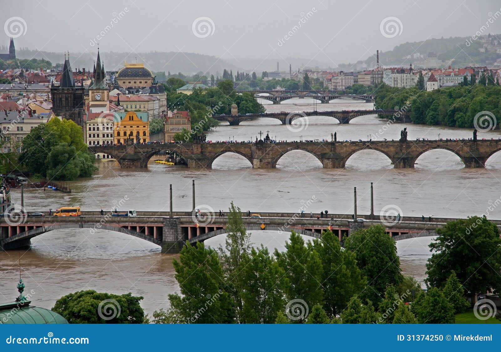 Flood in Prague editorial image. Image of global, bridge - 31374250