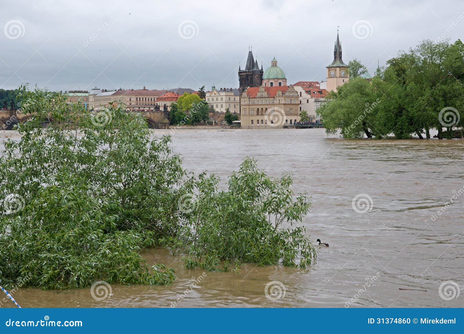 Flood in Prague editorial image. Image of bridge, environment - 31374860