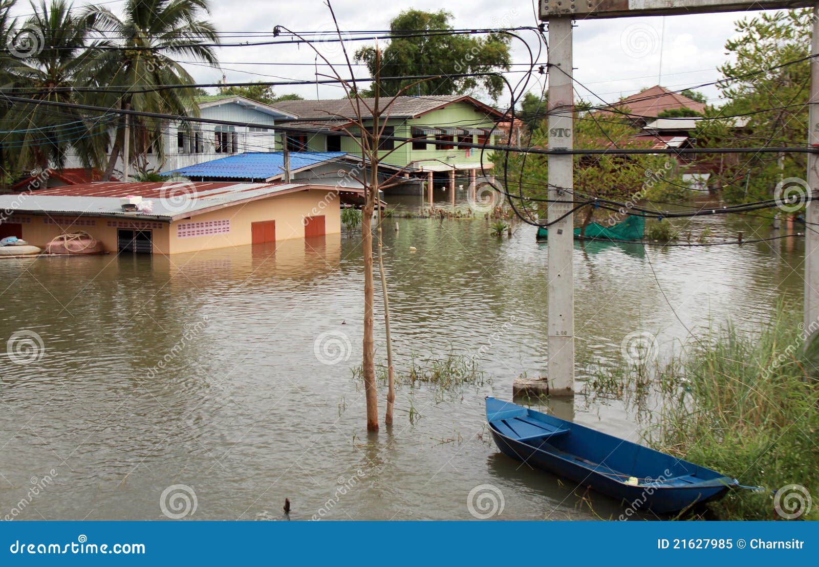 Flood Problem in Lopburi Thailand Editorial Image - Image of estate ...