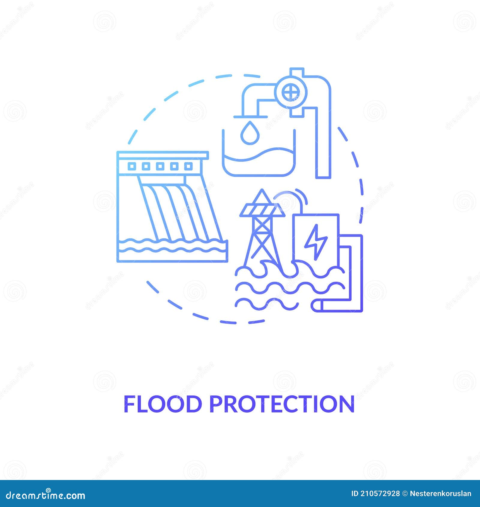Pumped Storage Station Color Icon Vector Illustration | CartoonDealer ...