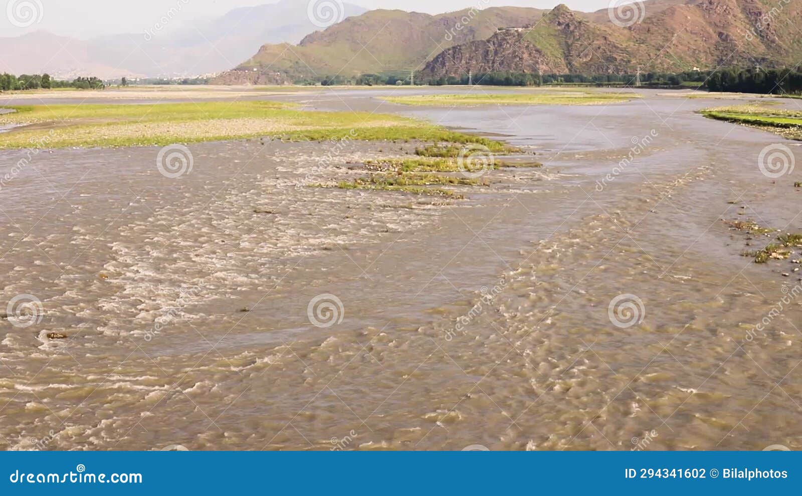 Flood in River Flooded Agriculture Fields in the Valley Stock Footage ...