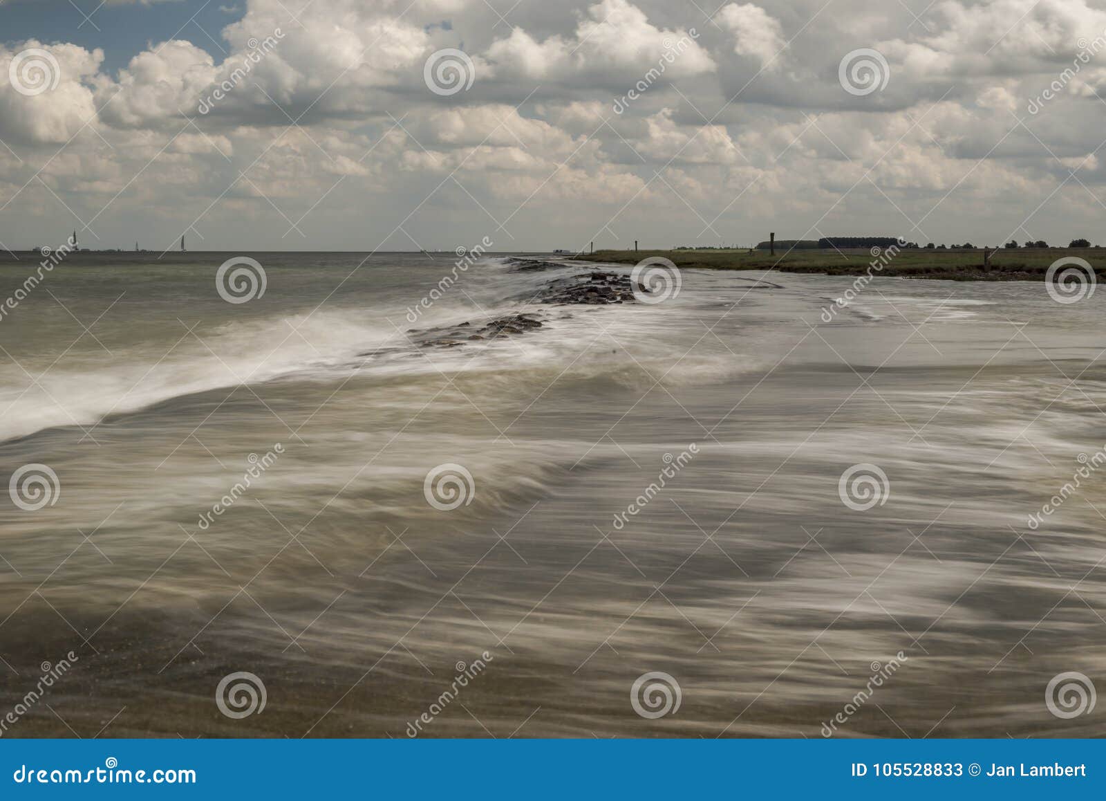 Flood ! Sea Hitting the Shore during High Tide Stock Image - Image of ...