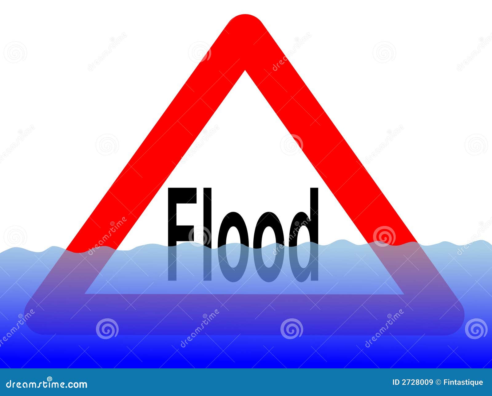 Flood sign with water stock illustration. Illustration of water - 2728009