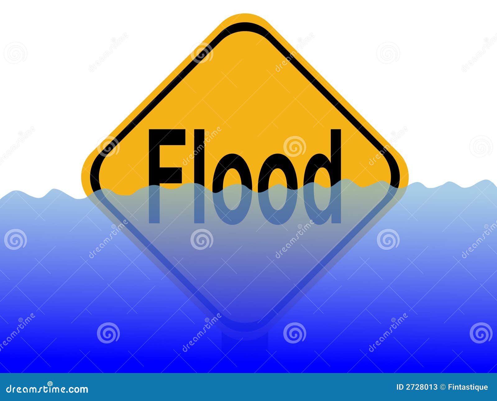 Flood sign with water stock illustration. Illustration of rising - 2728013