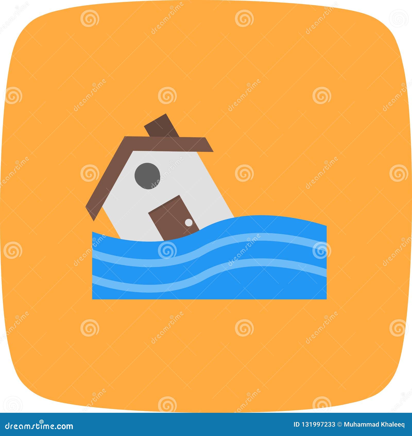 Flood Symbol Vector Icon stock illustration. Illustration of flat ...