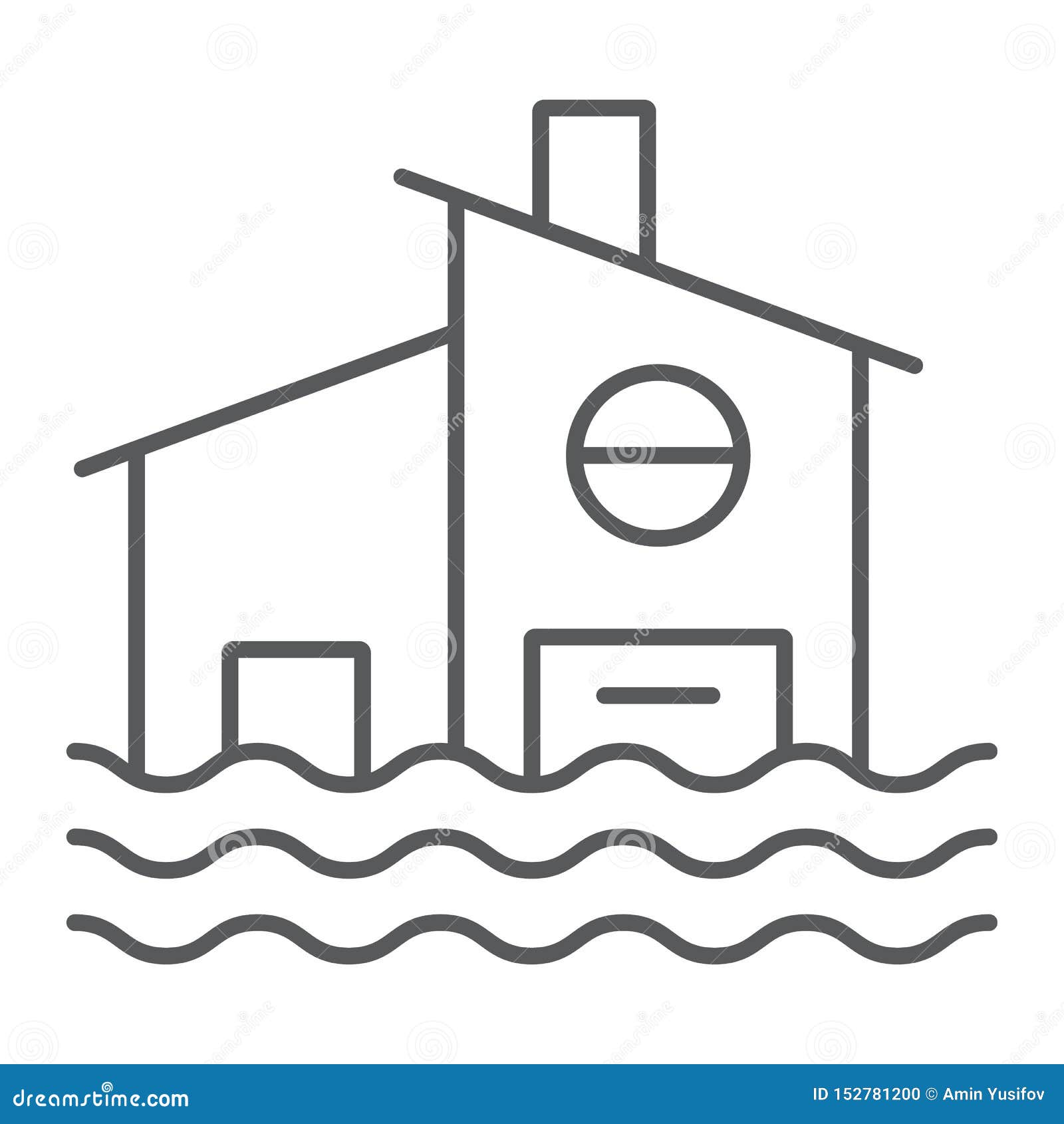 Flooded House Vector | CartoonDealer.com #62494324