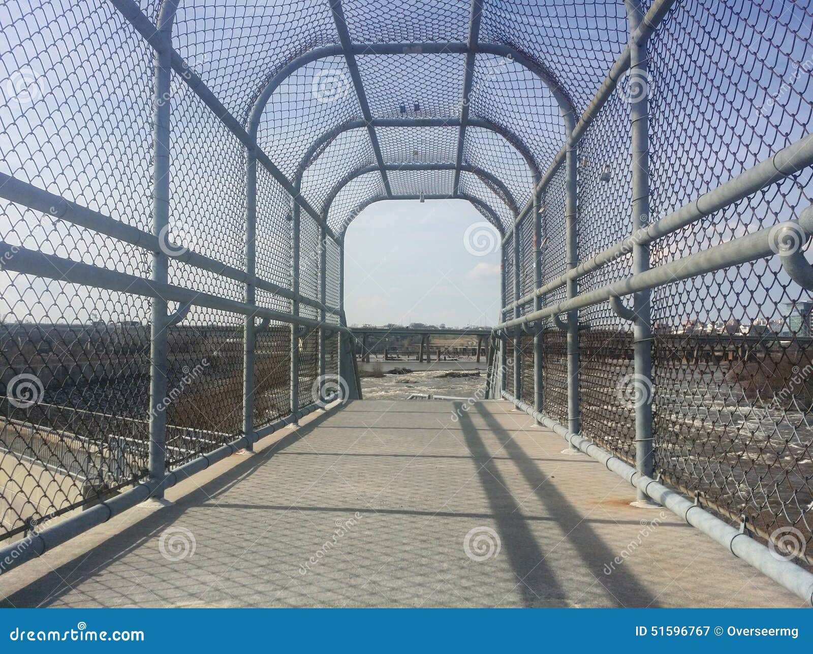 Flood wall trail bridge stock image. Image of train, trail - 51596767