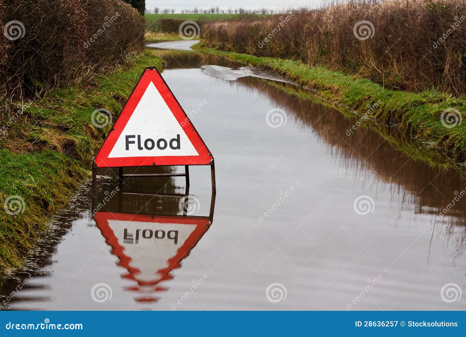 Flood warning sign stock image. Image of warning, sign - 28636257