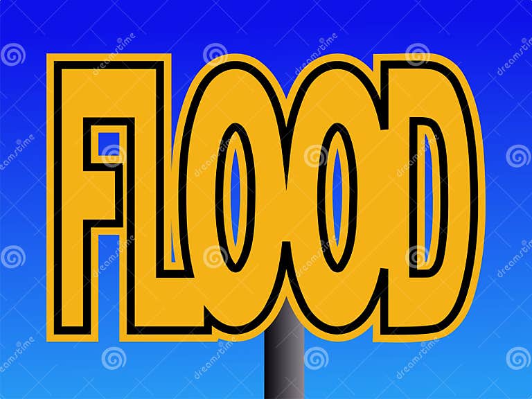 Flood warning sign stock vector. Illustration of indication - 4191520