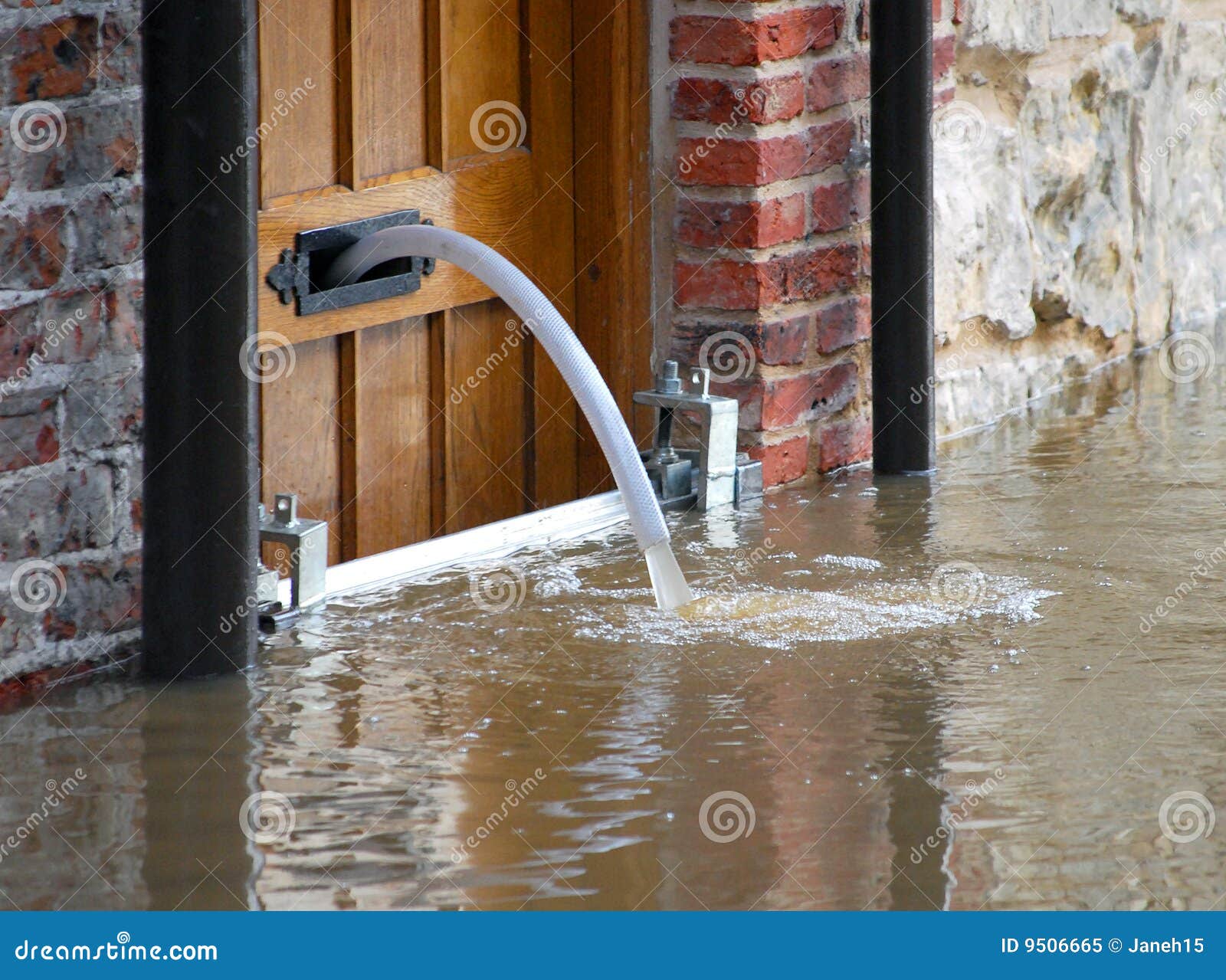 Flood Water Overflows From A Lake During Flooding After Heavy Rain And ...