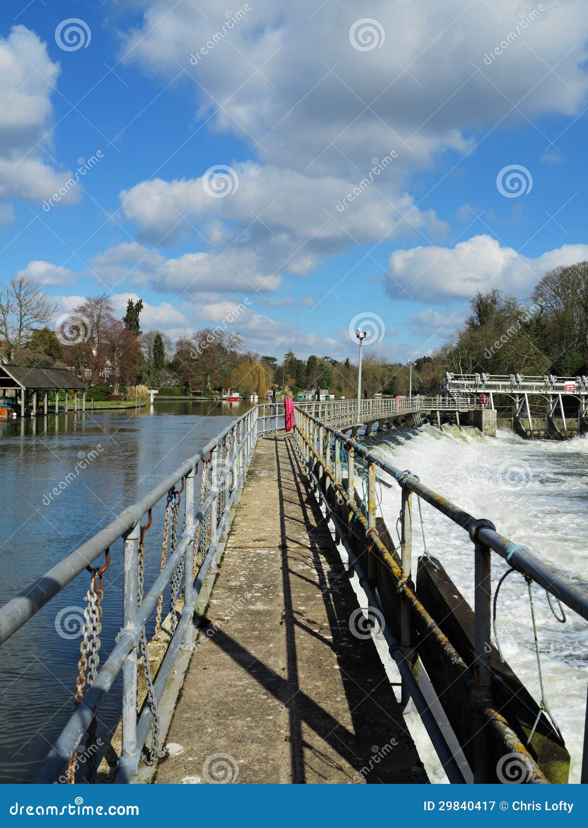 Weir and Sluice Gate on the River Thames Stock Image - Image of peril ...